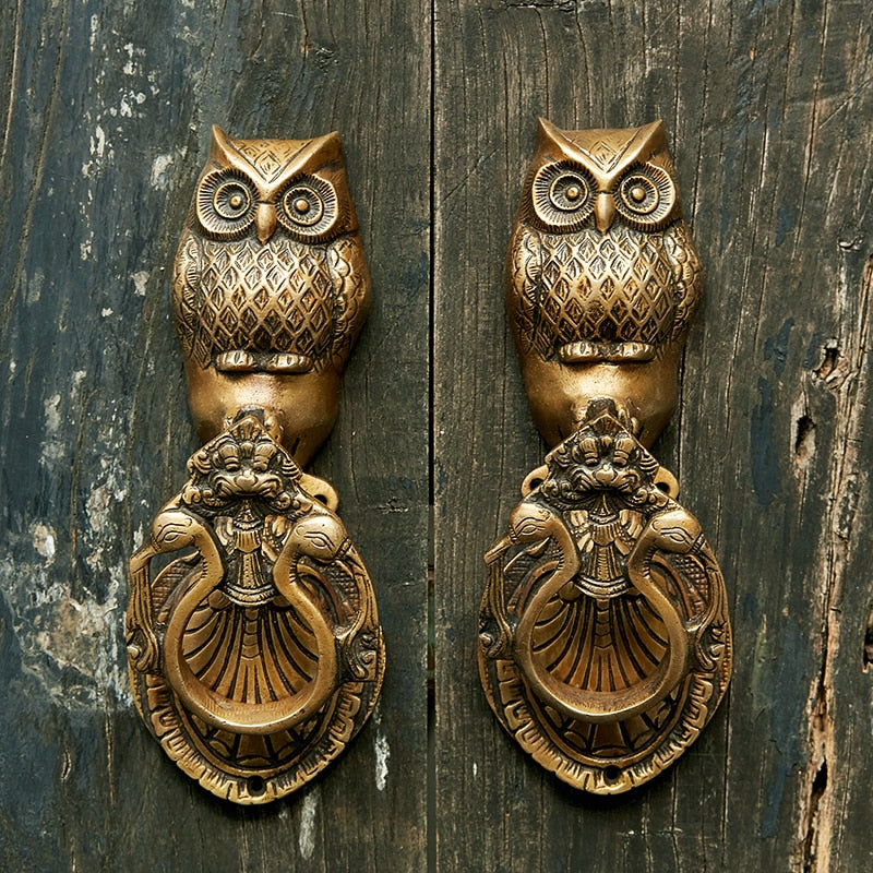 Victorian Brass Owl Door Knocker Woodland Gatherer Shop Australia BNPL