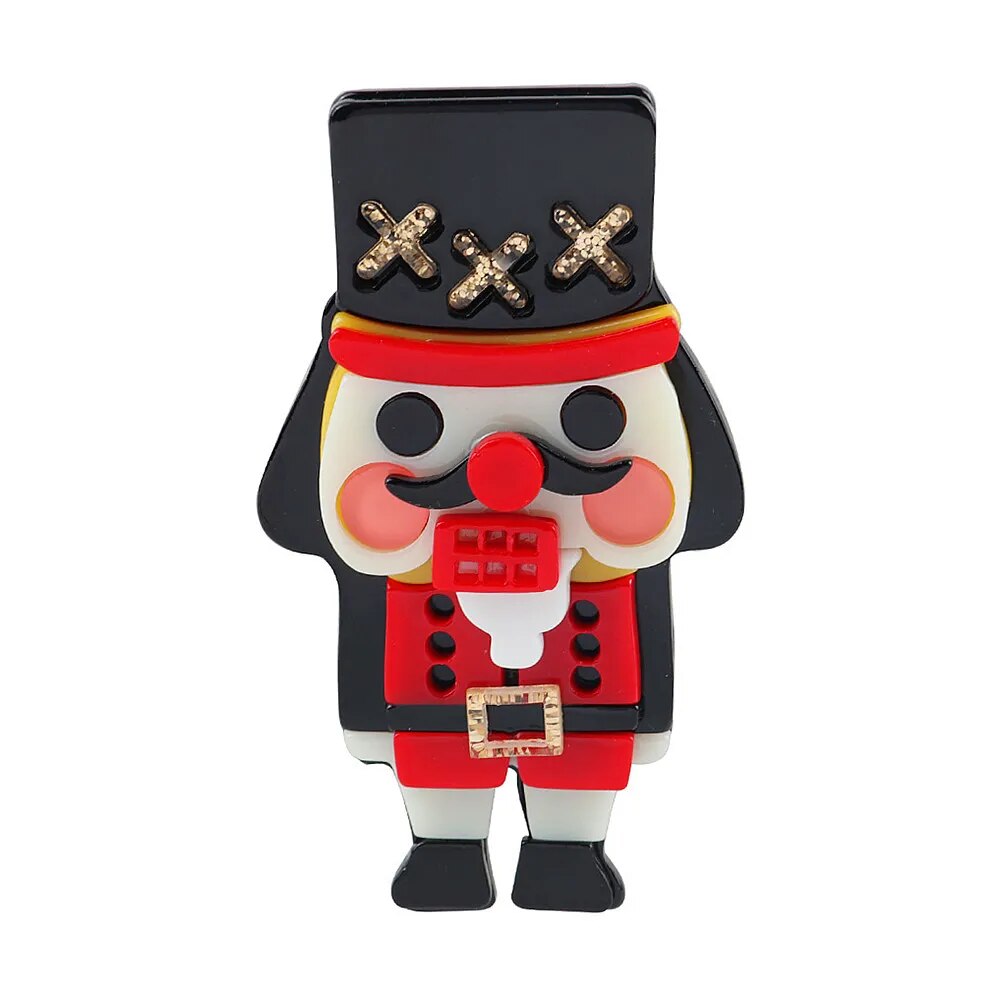 Nutcracker Christmas Acrylic Brooch Woodland Gatherer Gift Shop AUST