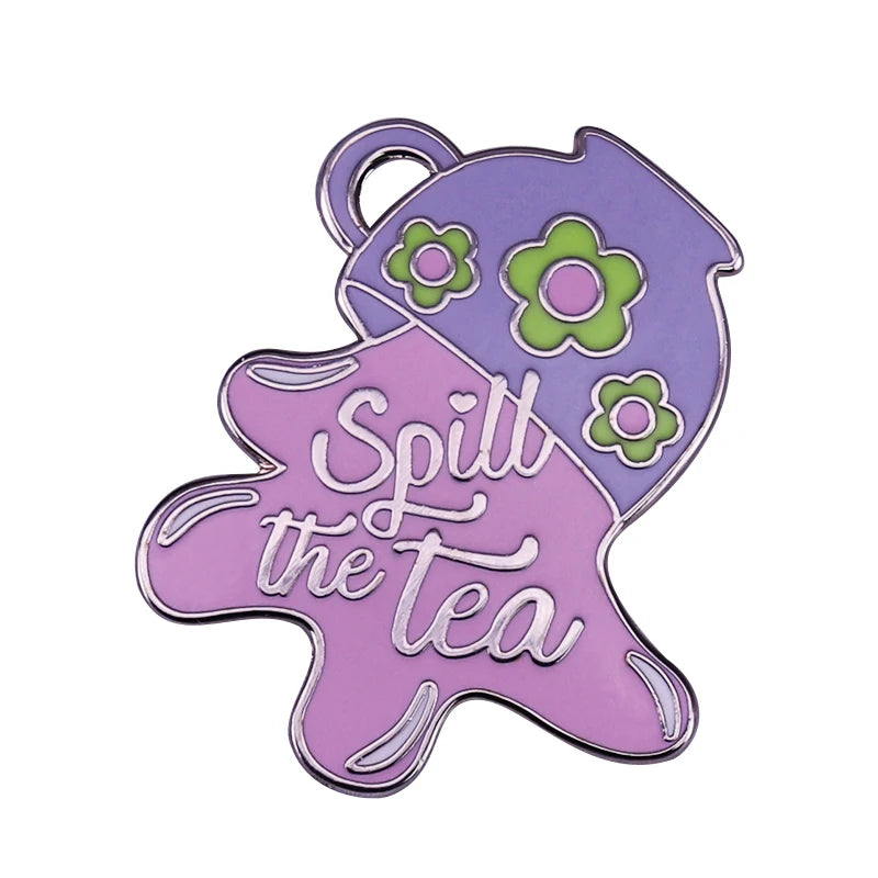 Spill the Tea Enamel Pin Woodland Gatherer Australia BNPL Afterpay