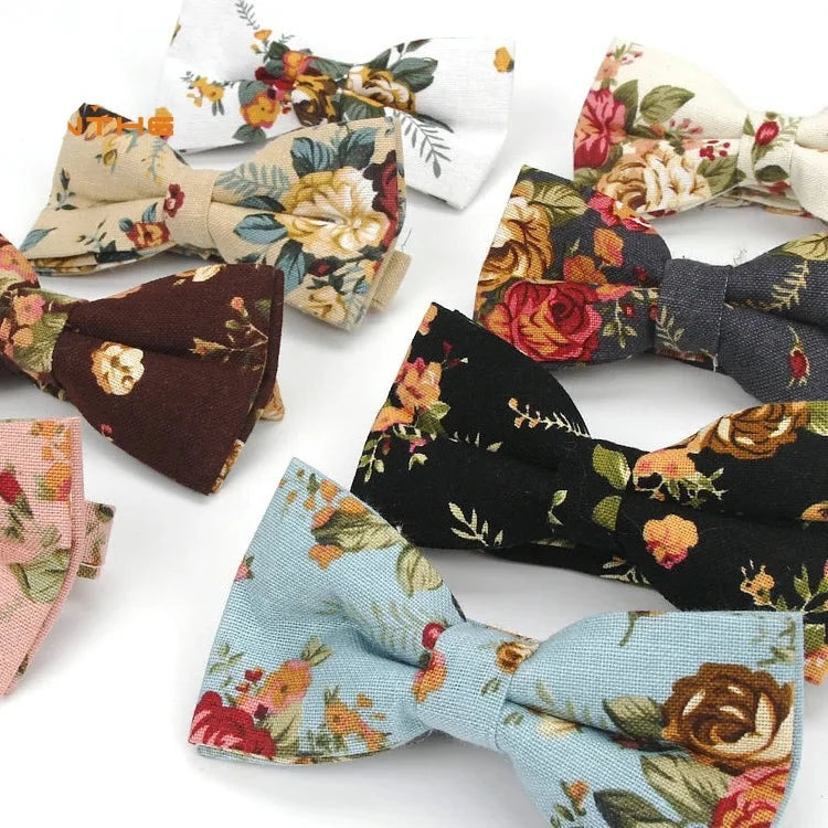 Country Style Floral Linen Bow Ties Woodland Gatherer Shop Australia