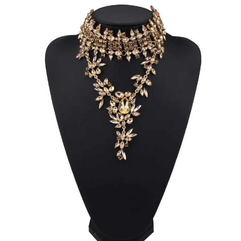 Golden Brambles Crystal Collar Choker Necklace Woodland Gatherer Shop