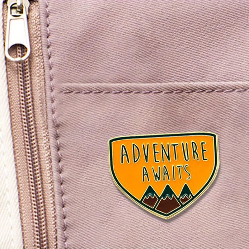 "Adventure Awaits" Enamel Pin Badge Woodland Gatherer Australia Gifts
