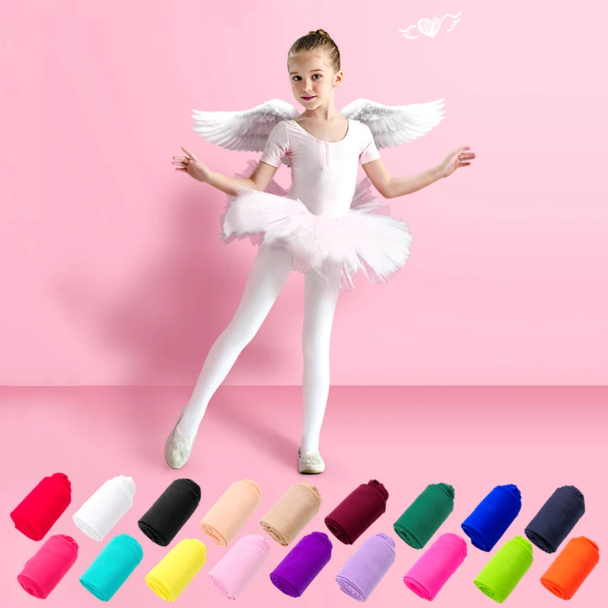 Girls Ballet Dance Tights Colourful Velvet Stockings Woodland Gatherer