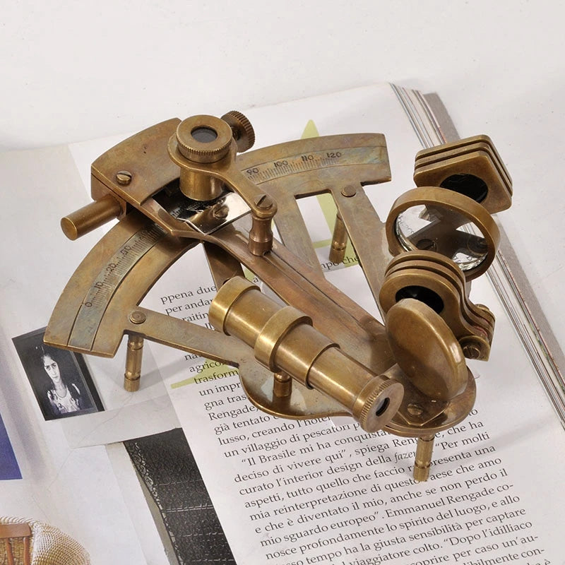 Replica Antique Sextant Brass Ornaments Nautical Desktop Decoration ...