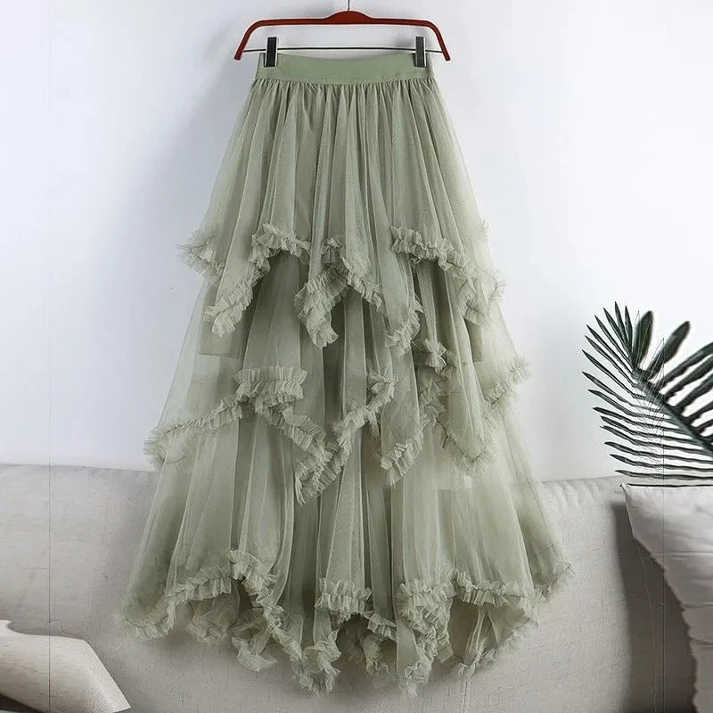 Handkerchief Layers Tulle Midi Skirt Ten Colours Woodland Gatherer AUS