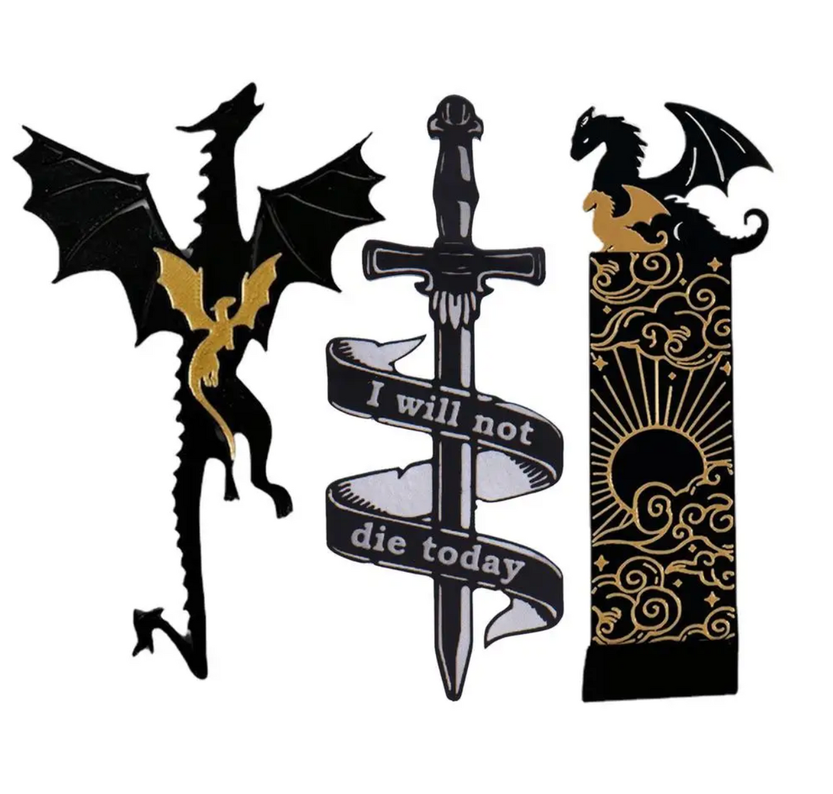 Dragon and Sword Bookmarks For Fantasy Book Lovers Woodland Gatherer AU