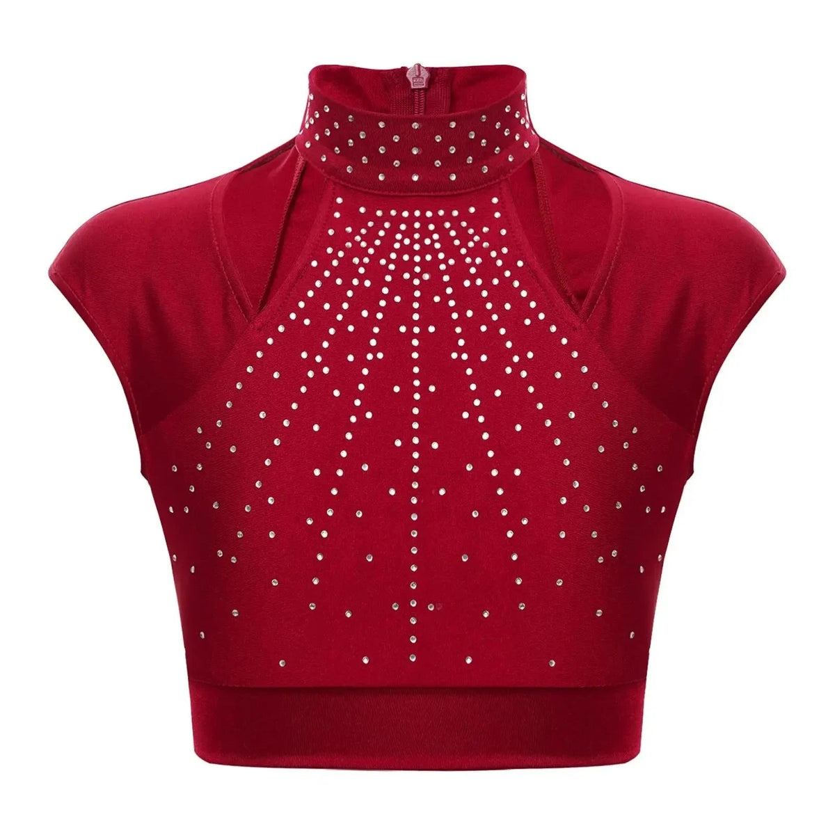 Girls Dance Crop Tops Figure Skating Modern Dance Gymnastics Stage Per ...