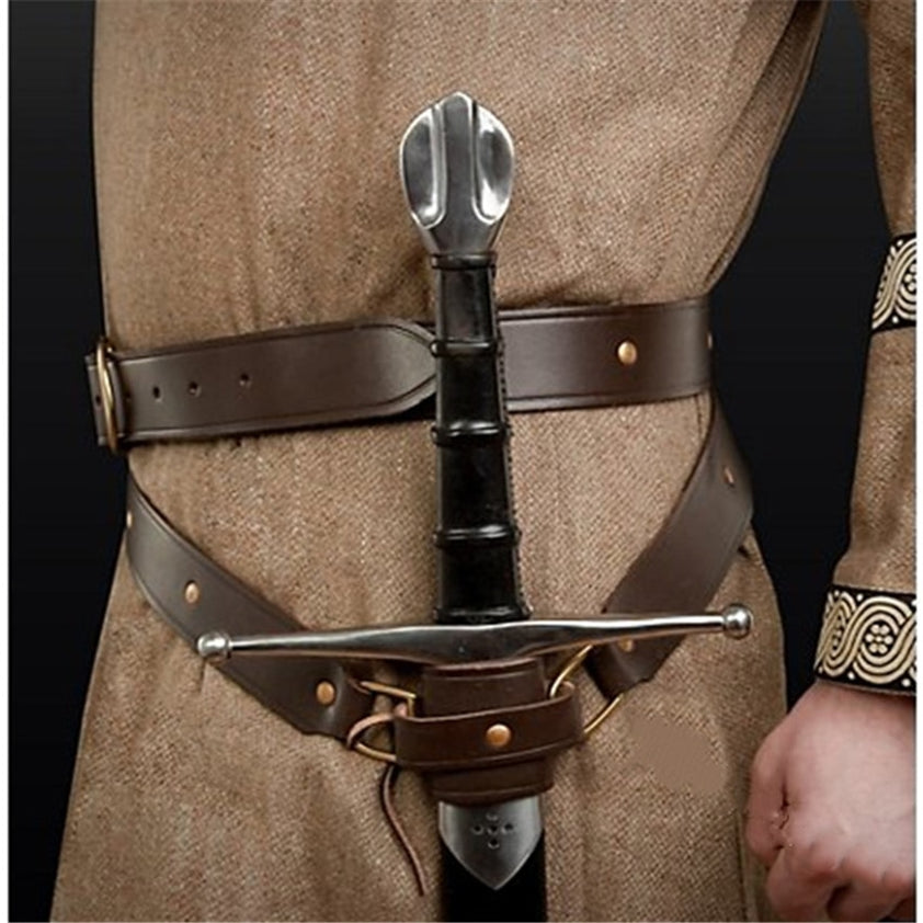 Adjustable Buckle Strap Sword Holder Belt Medieval LARP Costume Steamp ...