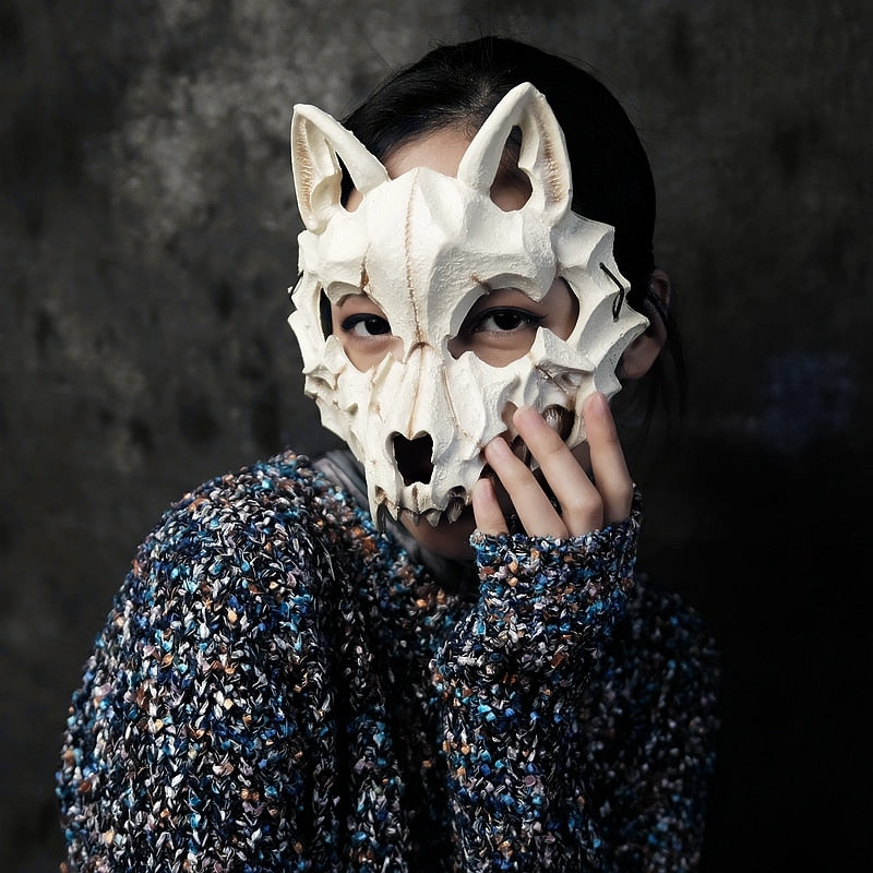 Animal Skeleton Masks Soft Half Face Mask Costume Prop Cosplay ...