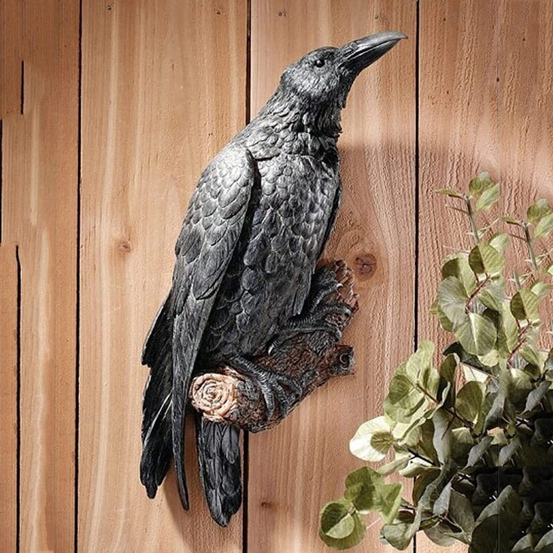Quoth the Raven Resin Statue Halloween Decor Woodland Gatherer Afterpay