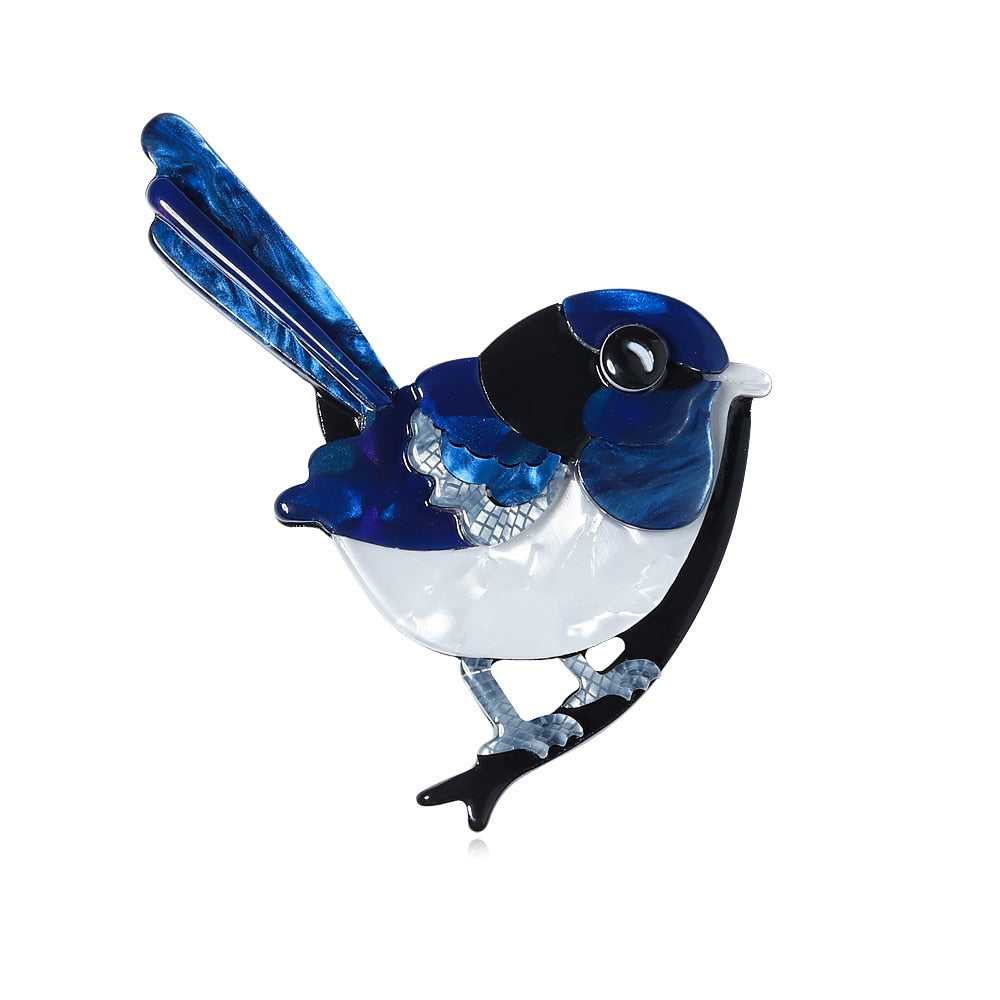 Blue Wren Acrylic Brooch Woodland Gatherer Shop Australia BNPL