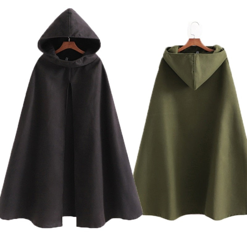 Medieval Fashion Sleeveless Hooded Cloak Woodland Gatherer Shop