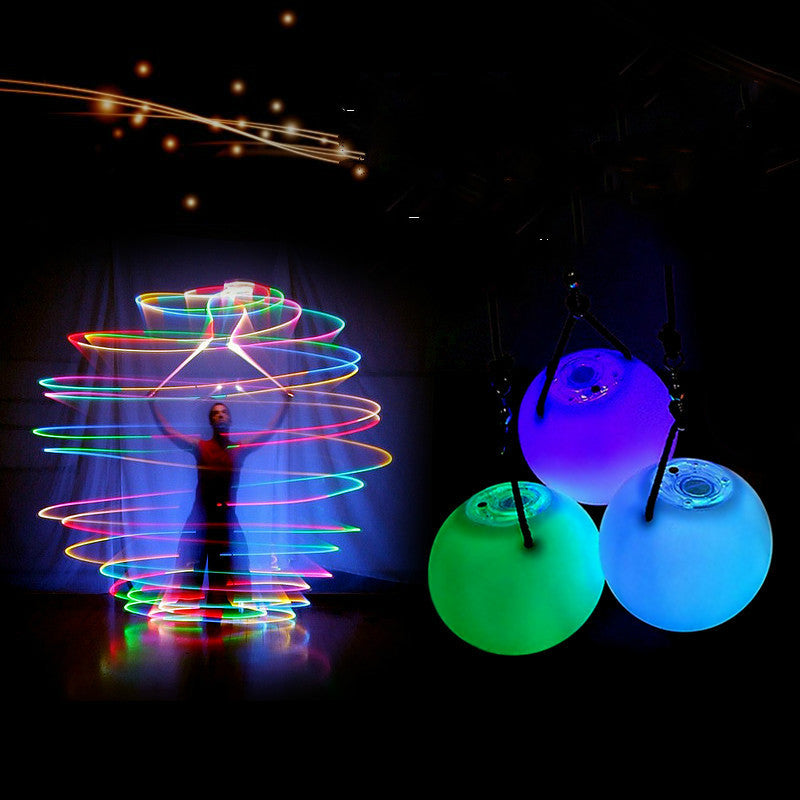 LED Twirling Poi Balls One Pair of Belly Dance Performer LED Balls ...