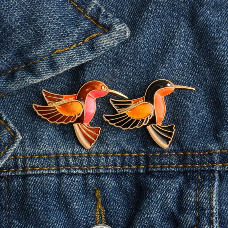 Hummingbird Enamel Pin Brooches Vintage Retro Sweater Pins Online Gifts ...